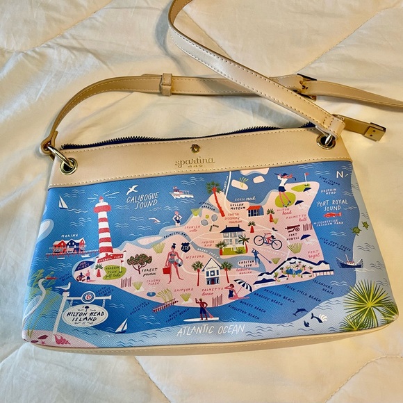 Spartina 449 | Bags | Spartina 449 Coastal Map Crossbody Bag In Blue ...